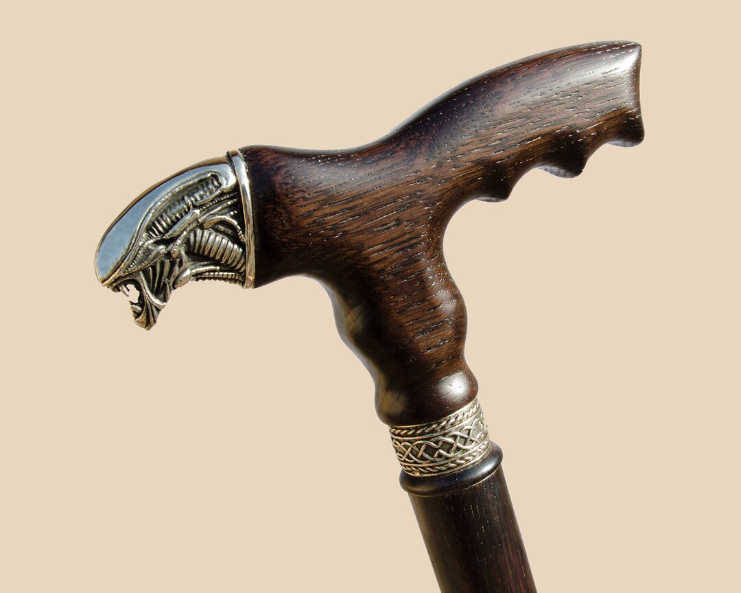 Luxury Walking Cane ALIEN Wood Walking Stick Wooden Canes for - Etsy UK