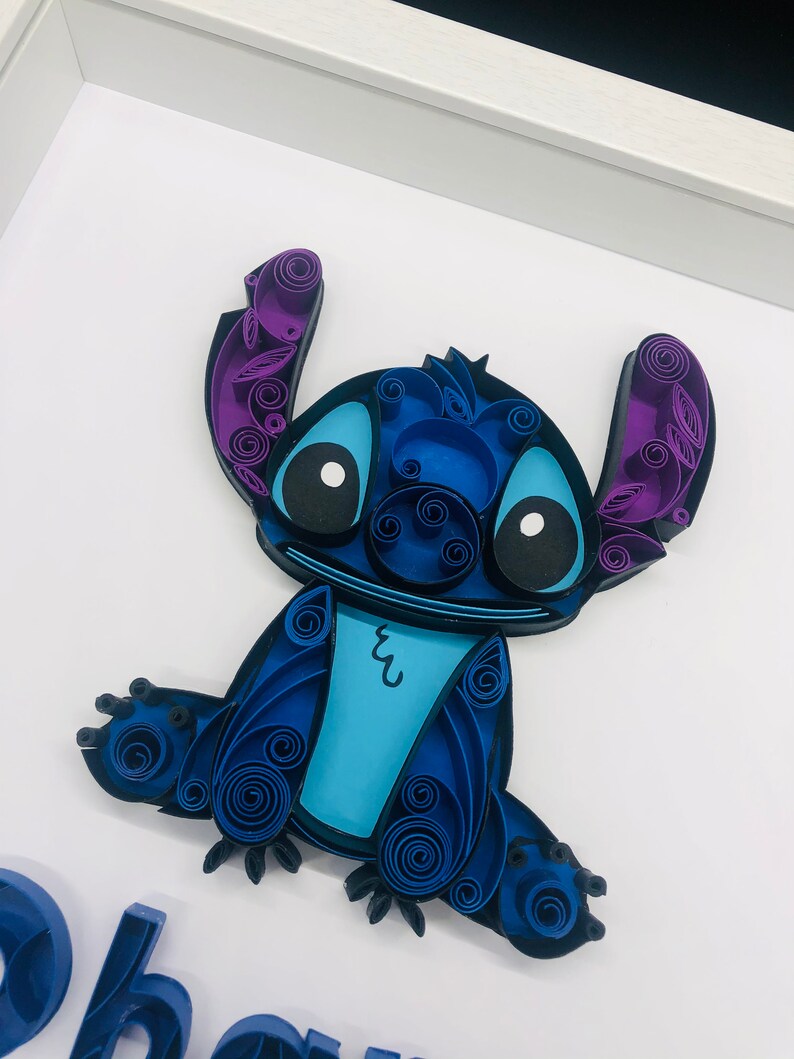 Stitch Gift Quilled Paper Artwork - Disney - Unique Customized Gift ...