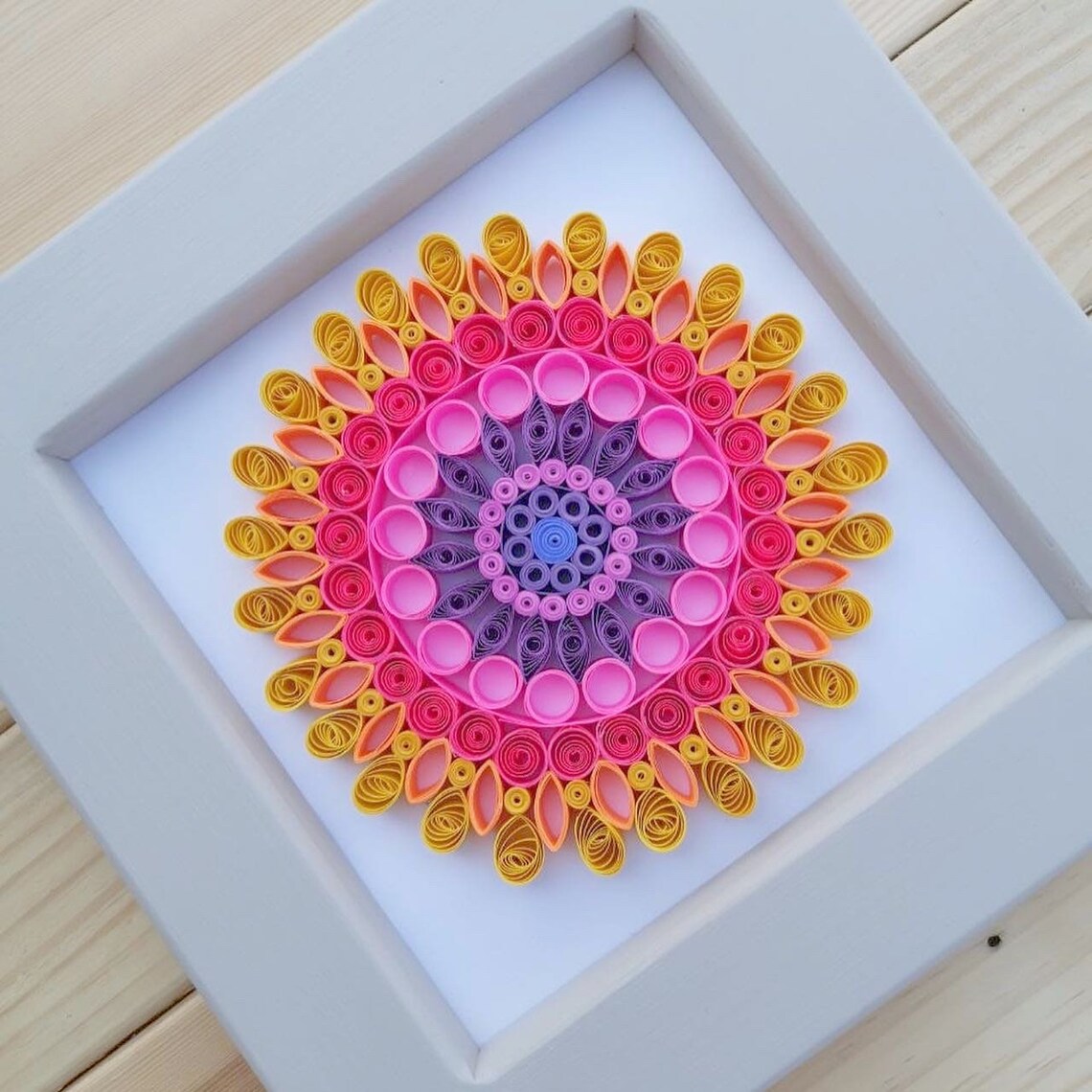 Set of 3 Mandala Quilled Paper Artwork - Unique Customized Gift - Wall ...