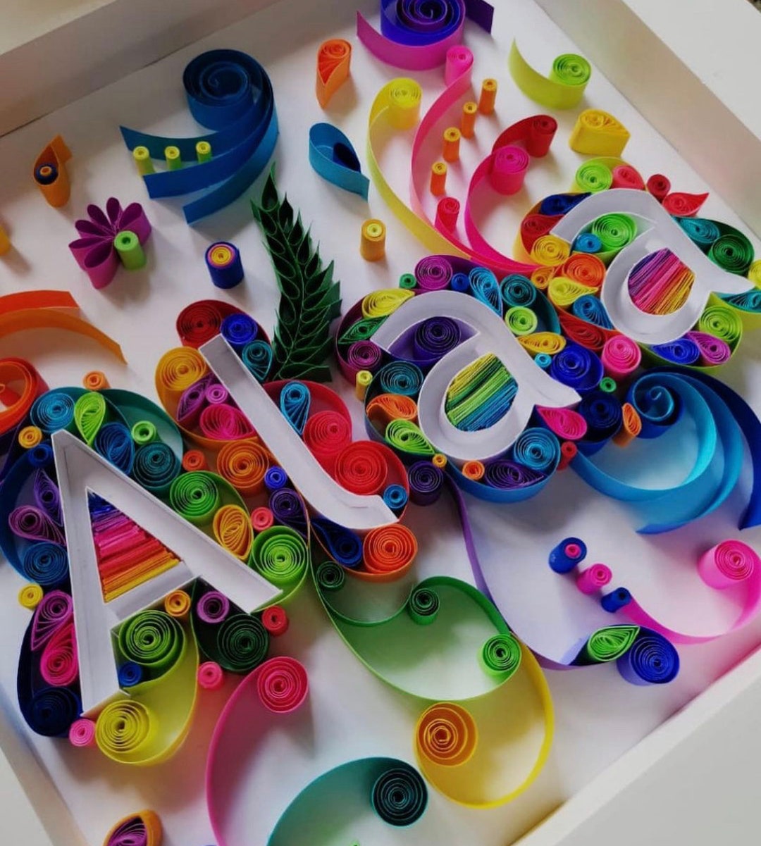 Quilled Name Paper Artwork Unique Customized Gift Wall Art - Etsy