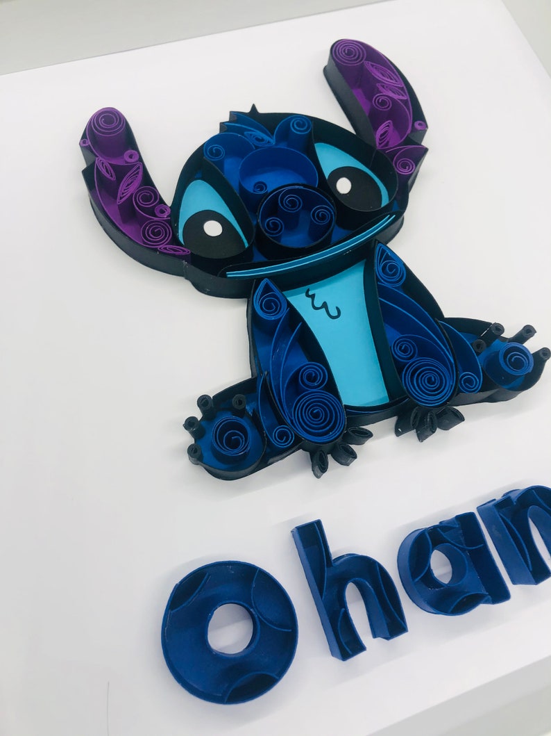 Stitch Gift Quilled Paper Artwork - Disney - Unique Customized Gift ...