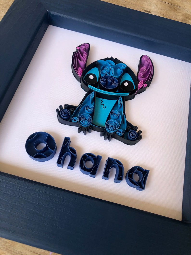Stitch Gift Quilled Paper Artwork - Disney - Unique Customized Gift ...