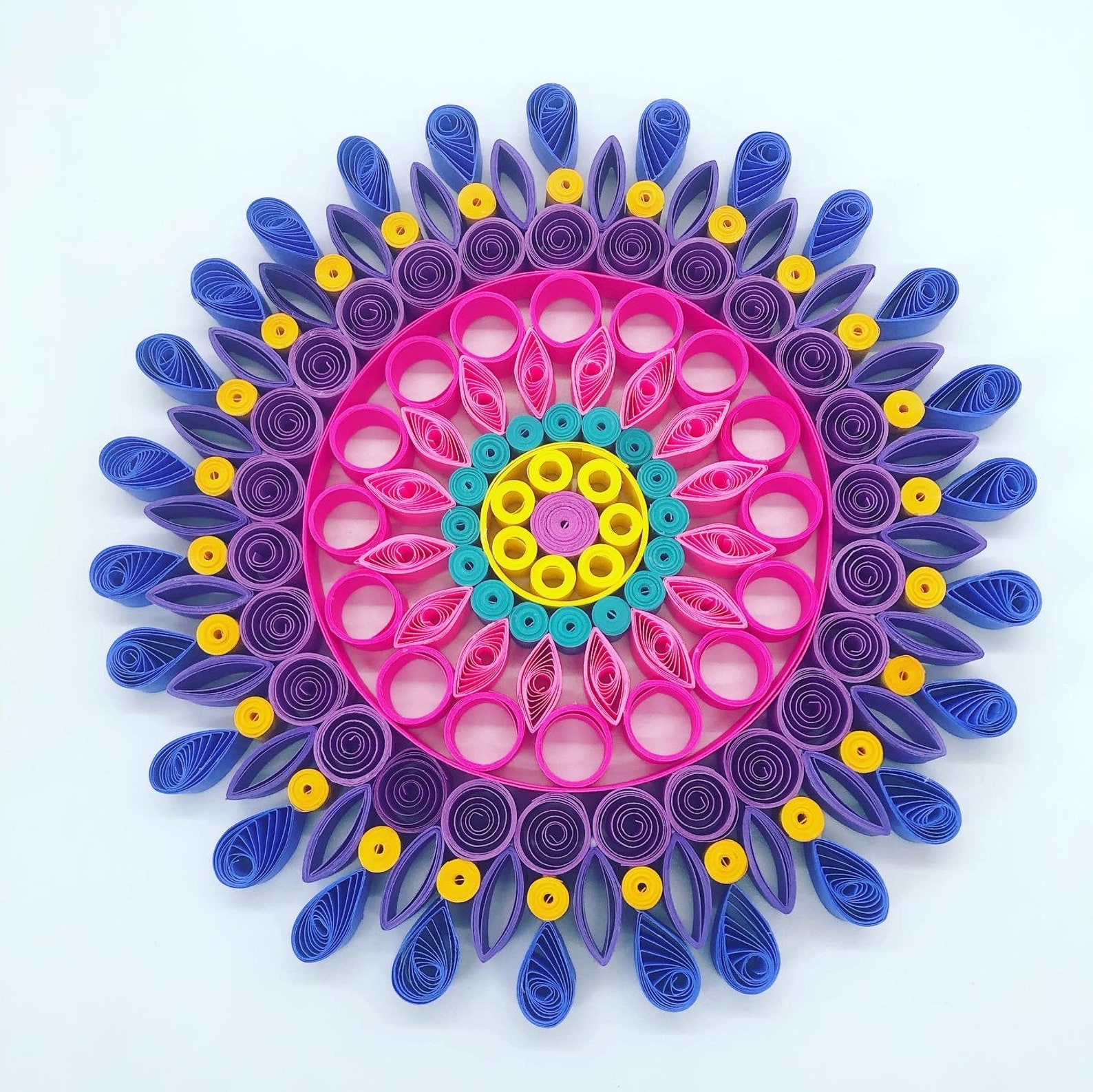 Set of 3 Mandala Quilled Paper Artwork - Unique Customized Gift - Wall ...