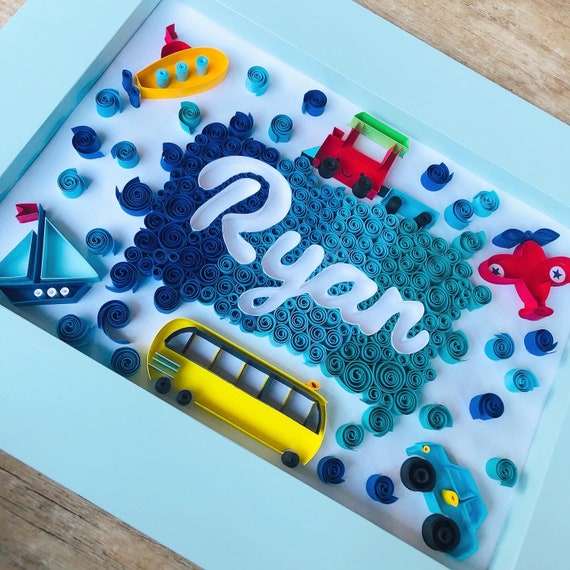 Transportation Themed Quilled Paper Artwork Unique | Etsy