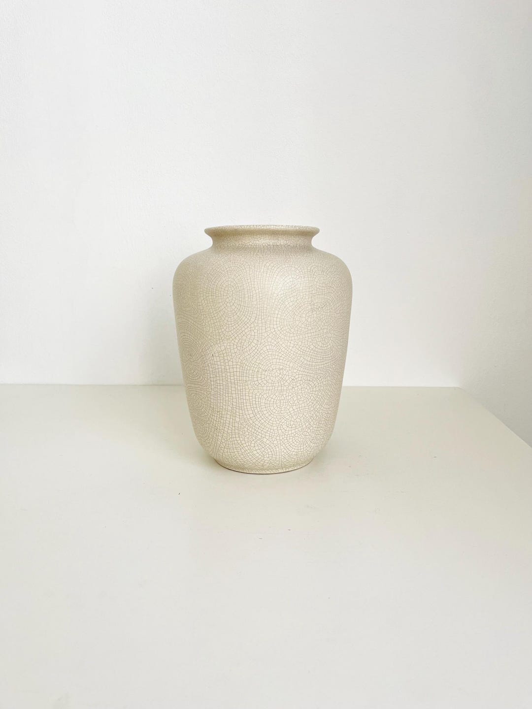 Beige Ceramic Vase/floor Vase With Craquelé Glaze by Steuler, West ...