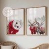 Christmas Reindeer Nursery Wall Art Set Vintage Watercolor Deer Prints ...