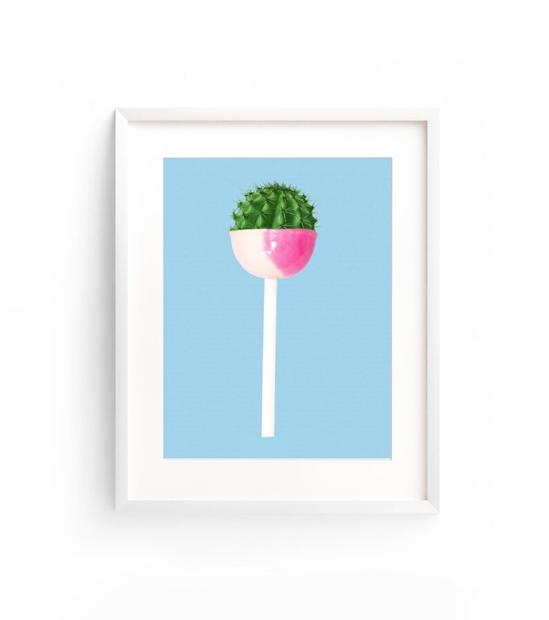 Lollipop Wall Art, Cactus Collage Printable Download, Cactus Lollipop ...