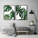 Tropical Print Set of 2 Monstera Leaf Poster Tropical Leaf - Etsy