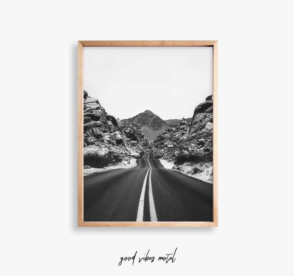 Open Road Print Mountain Photo Scandinavian Print Digital - Etsy