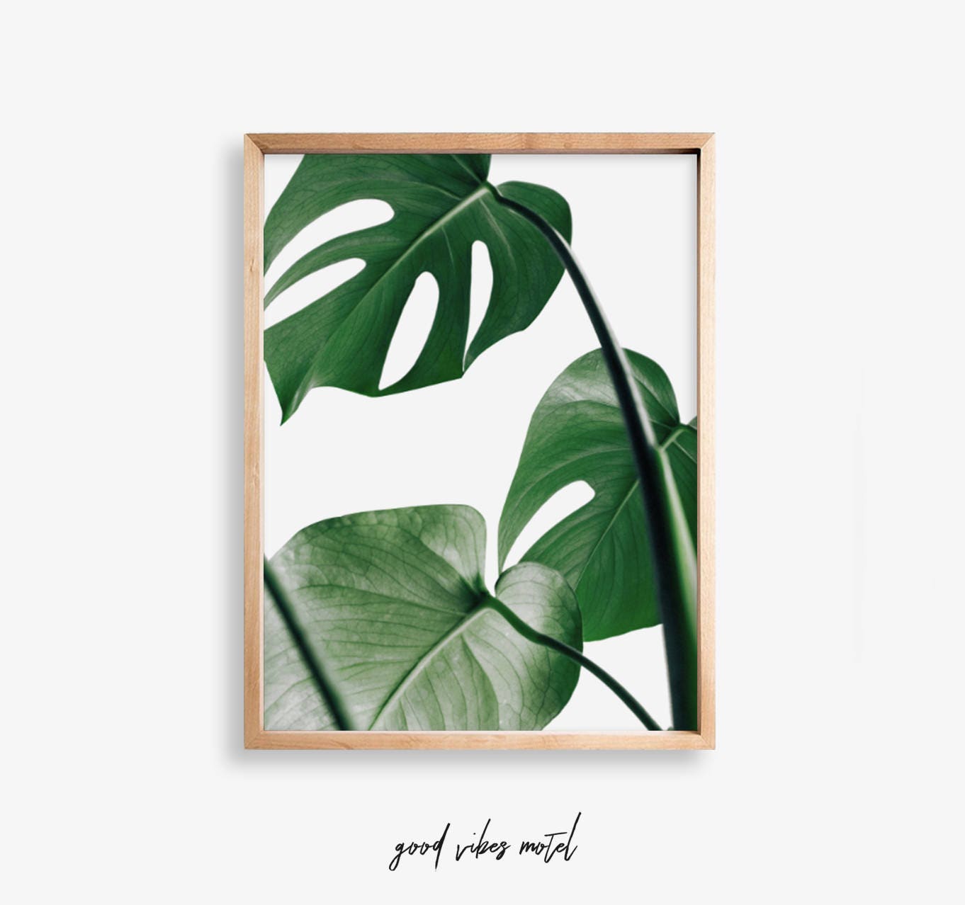 Tropical Print Set of 2, Monstera Leaf Poster, Tropical Leaf Wall Art ...