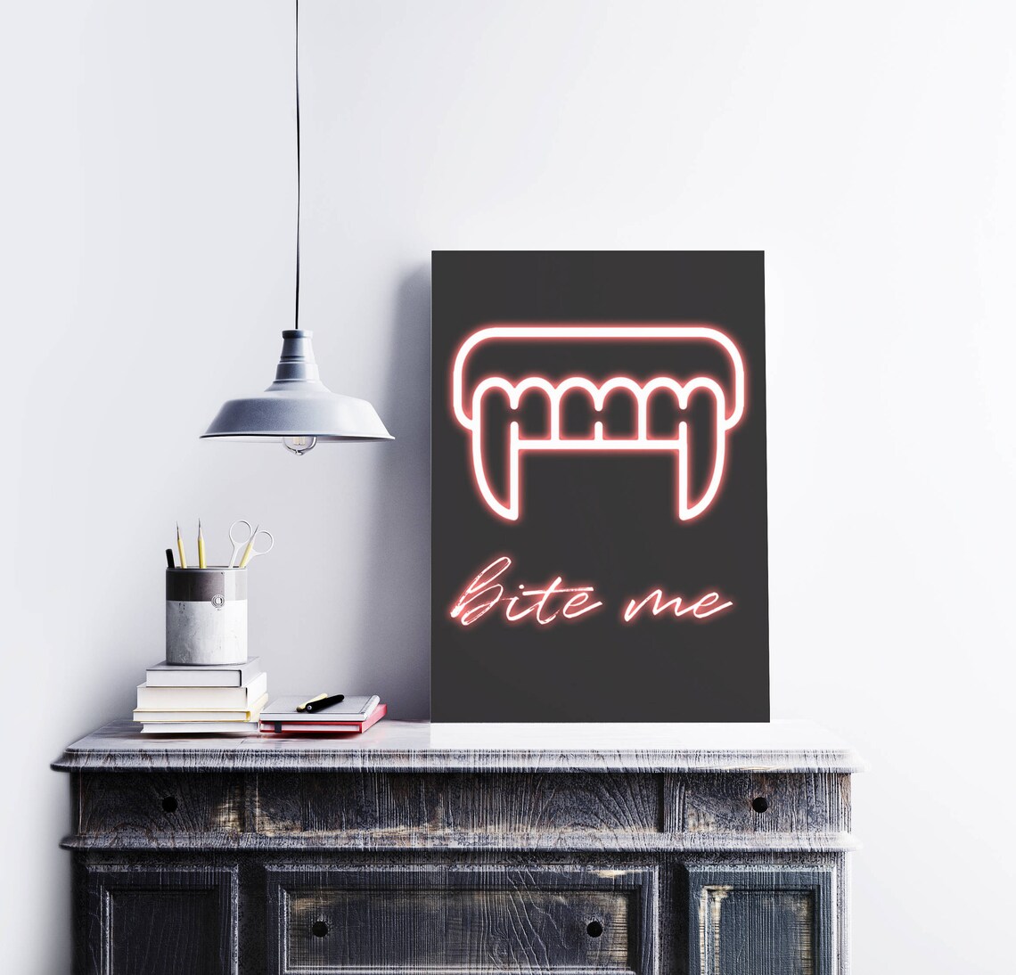 Bite Me Quote Digital Print Quote Print Halloween Decor | Etsy