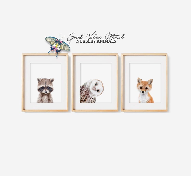 Woodland Animal Prints for Nursery Decor, Printable Art, Set of 3 ...