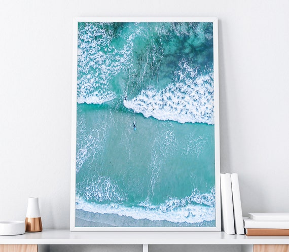 Beach Surf Printable Ocean Poster Surf Art Print Aerial - Etsy