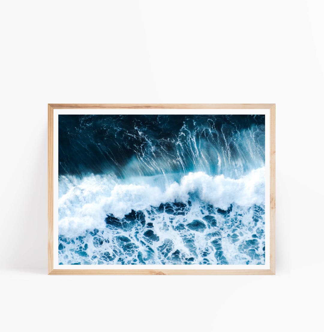 Ocean Wave Photography, Blue Ocean Print, Coastal Wall Decor, Beach ...