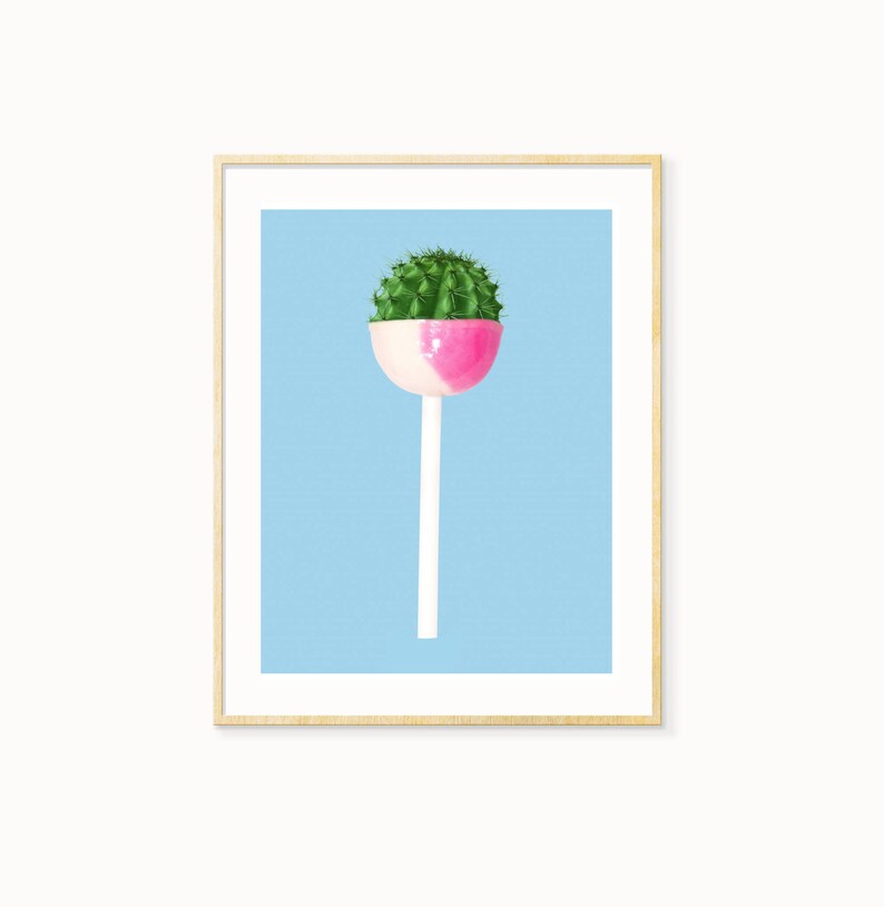 Lollipop Wall Art, Cactus Collage Printable Download, Cactus Lollipop ...