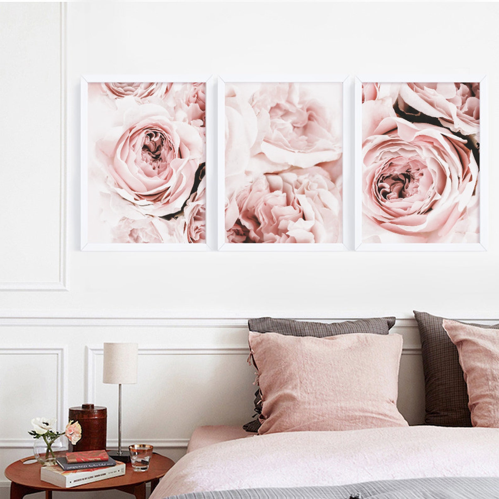 Peony Print, Set of 3 Flower Print, Peony Wall Art, Blush Pink Prints ...