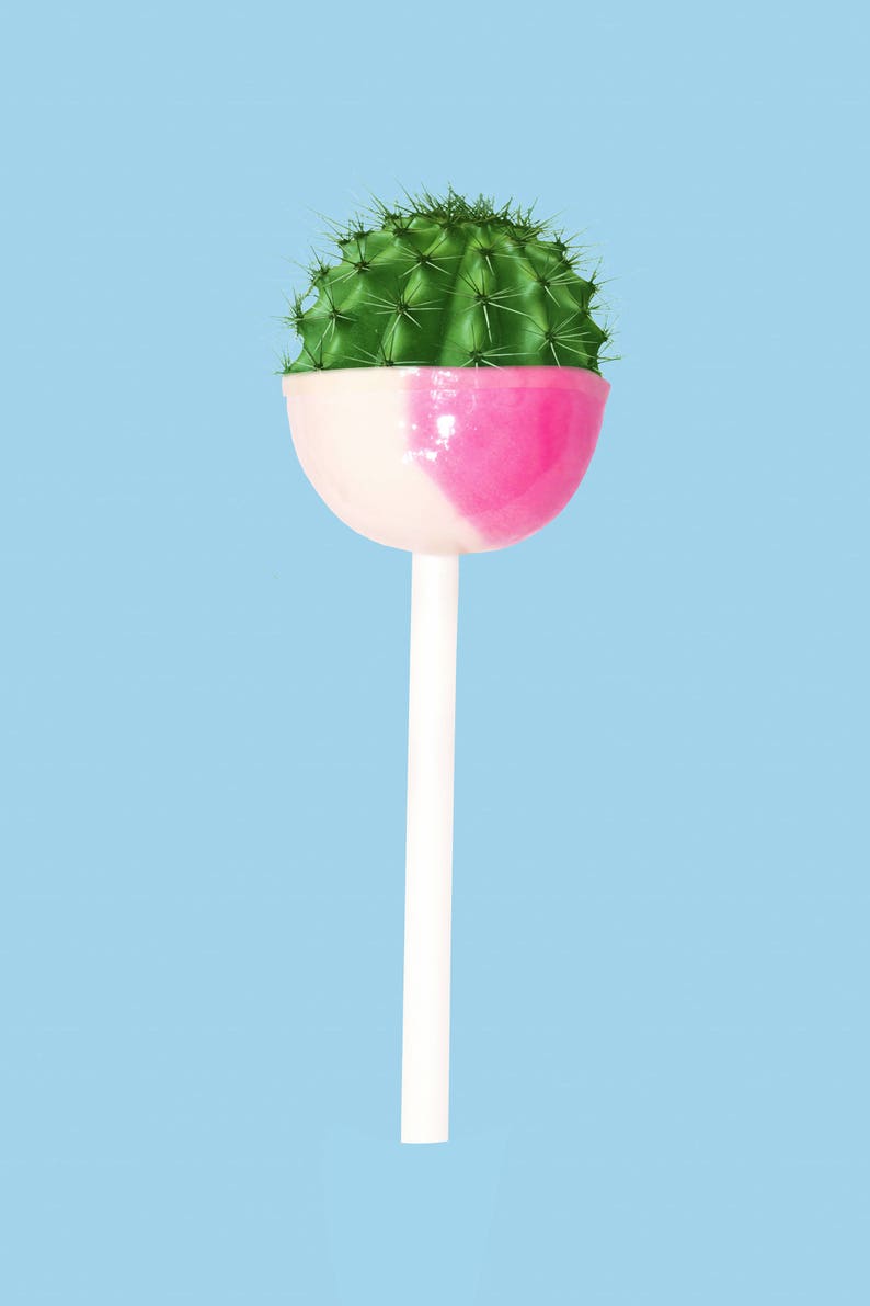 Lollipop Wall Art, Cactus Collage Printable Download, Cactus Lollipop ...