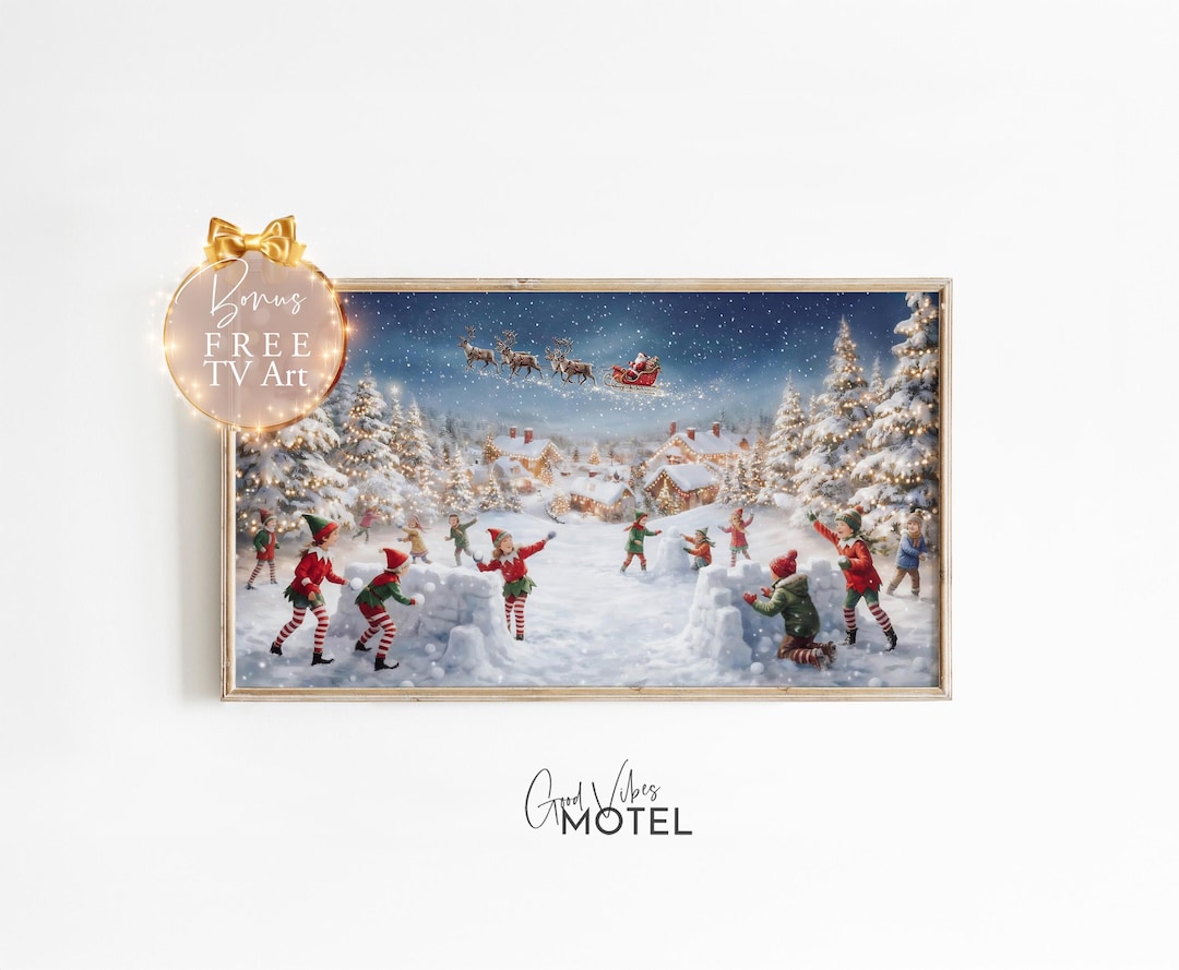 Santa Sleigh Christmas Frame TV Art, Festive Samsung Frame TV Art ...