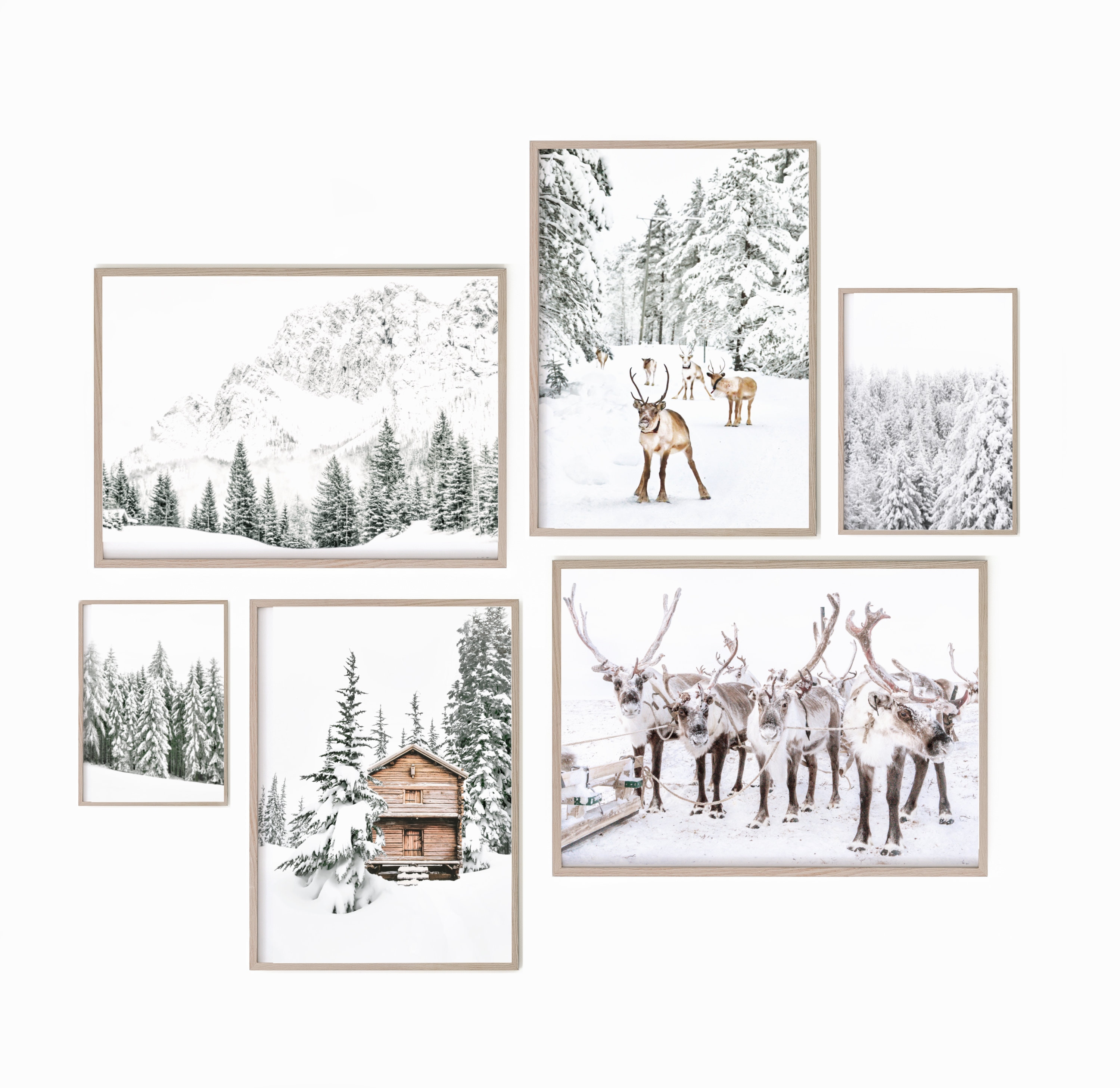 Winter Print Set of 6 Winter Wonderland Printable Christmas | Etsy