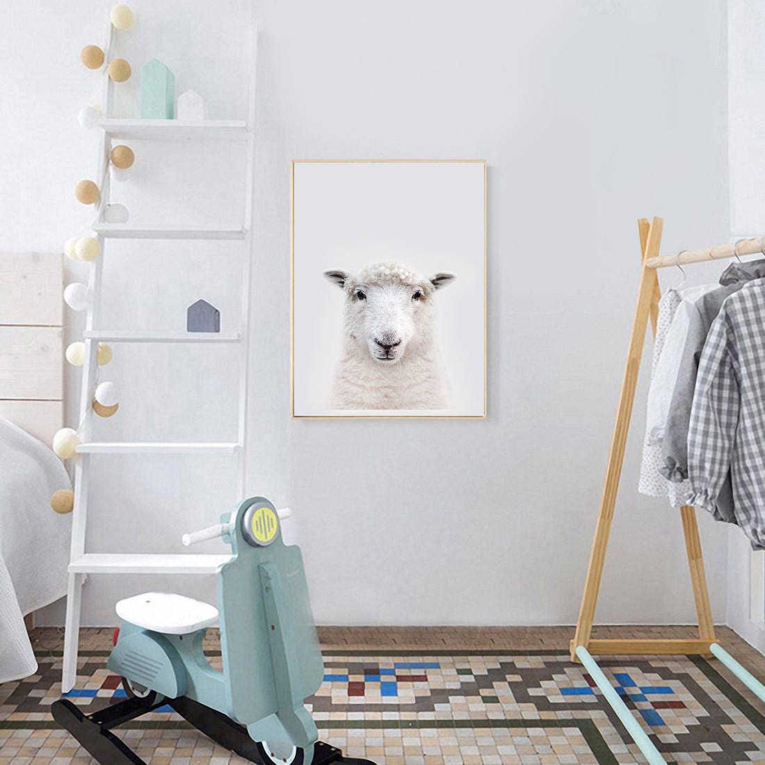 Sheep Print Printable Sheep Art Nursery Animal Print | Etsy