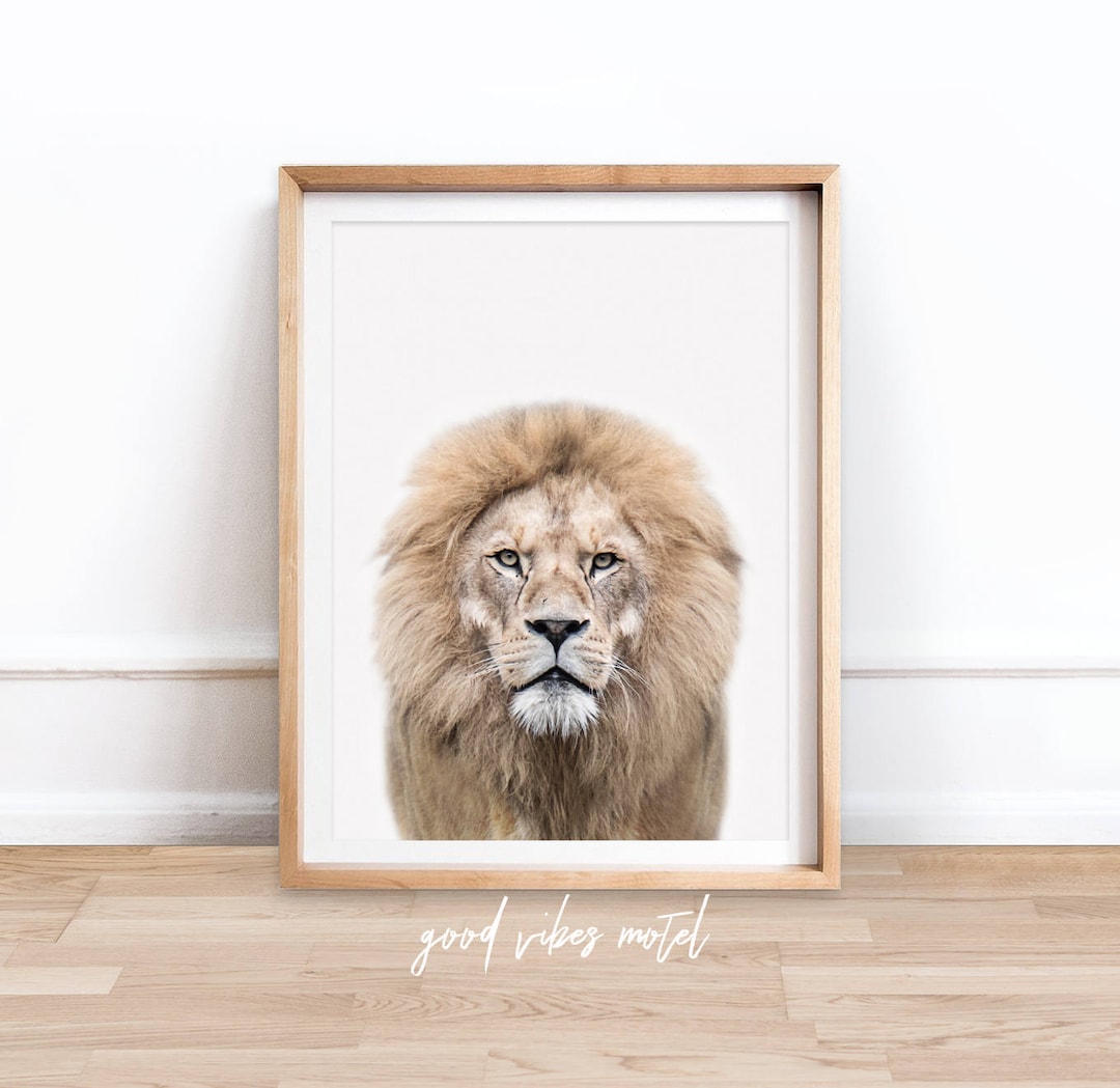 Lion Print. Lion Printable, Digital Download, Lion Wall Art, Nursery ...