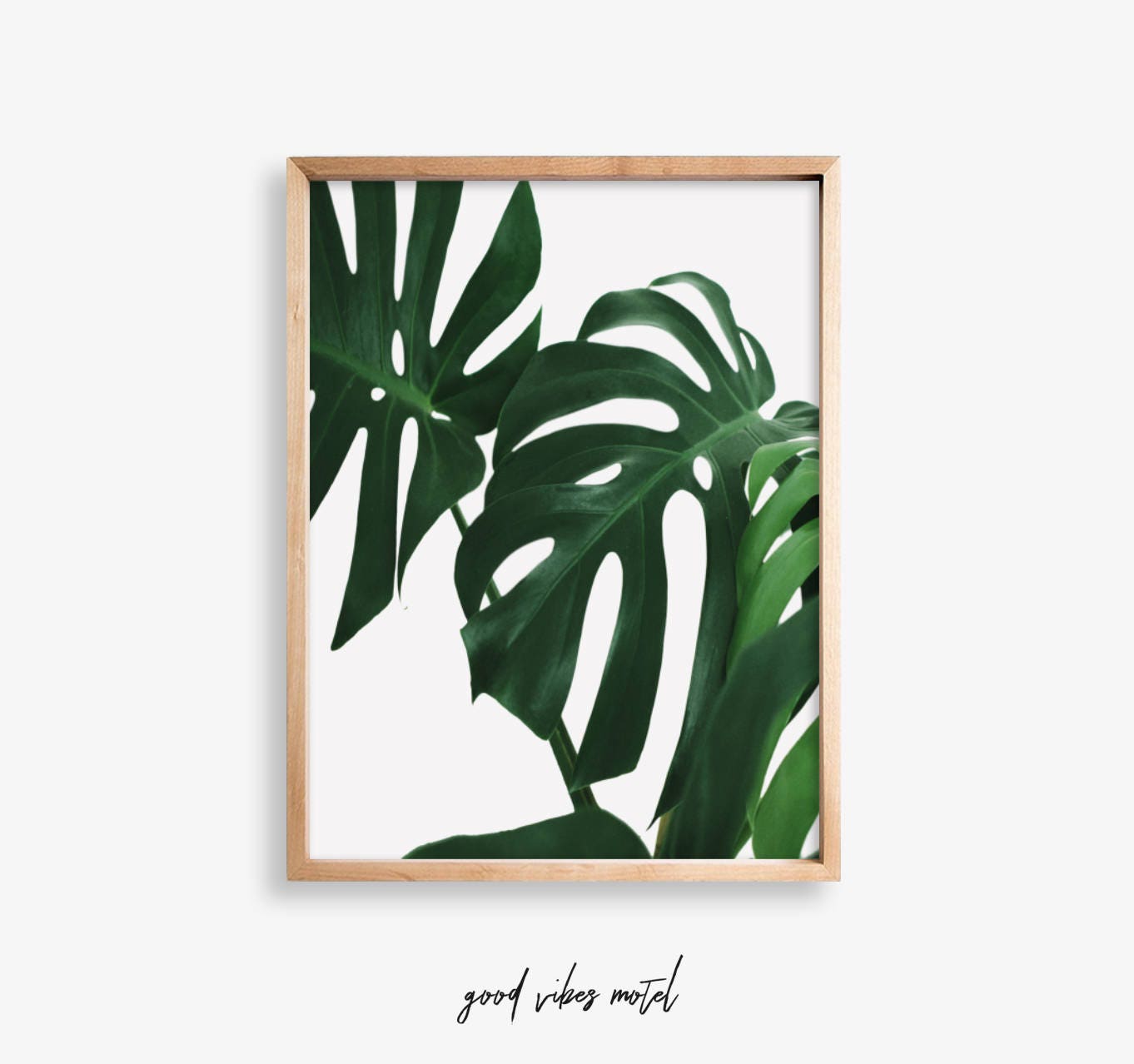 Tropical Print Set of 2 Monstera Leaf Poster Tropical Leaf | Etsy