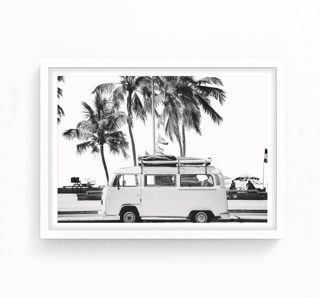 VW Camper Van Print Travel Posterblack and White Printsboho | Etsy