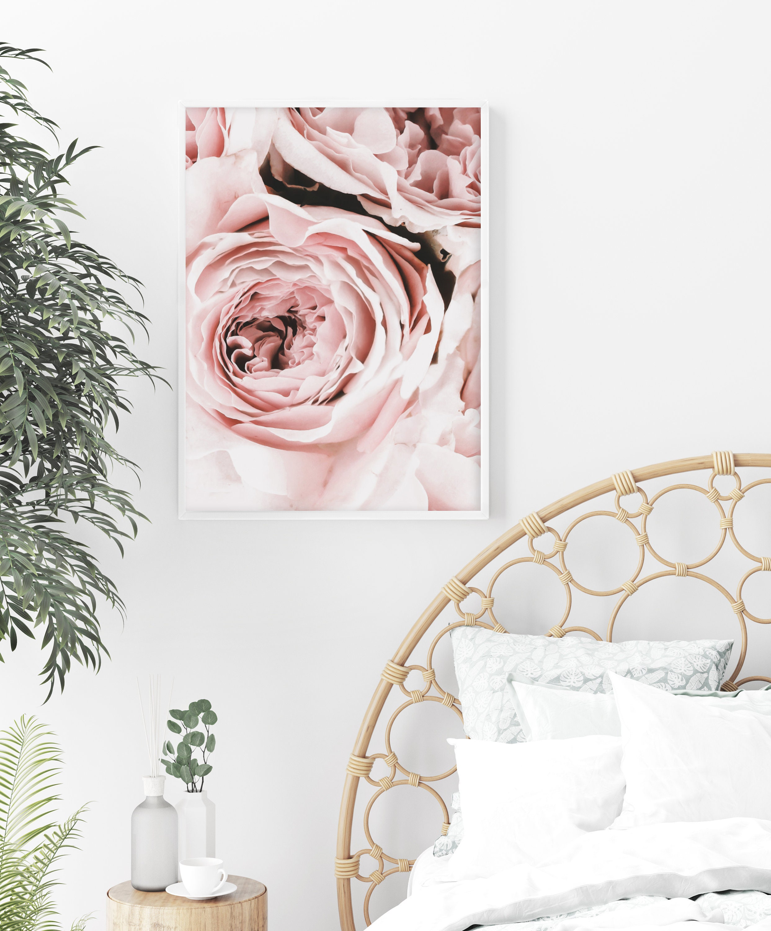 Peony Print Flower Print Wall Art Blush Pink Wall Art | Etsy