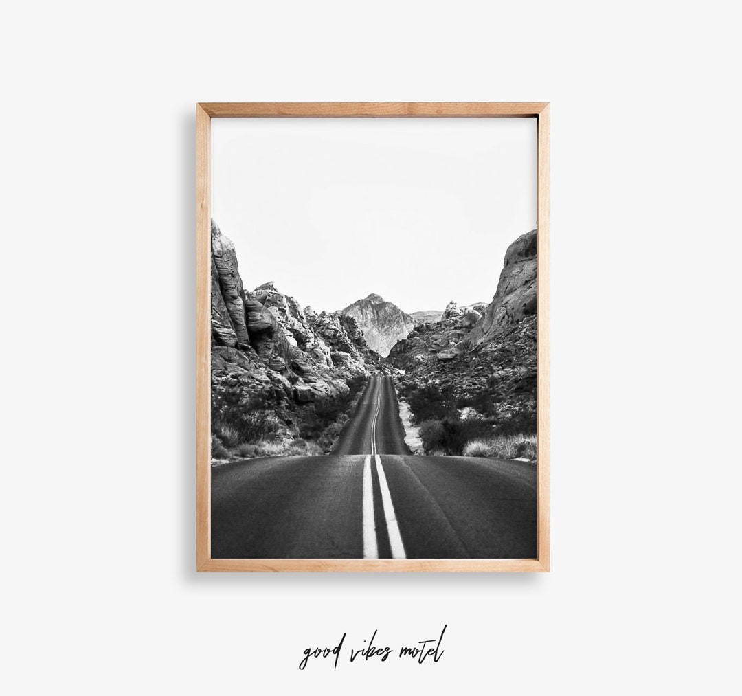 Mountain Photo Open Road Print, Nordic Poster, Minimalist Wall Art ...