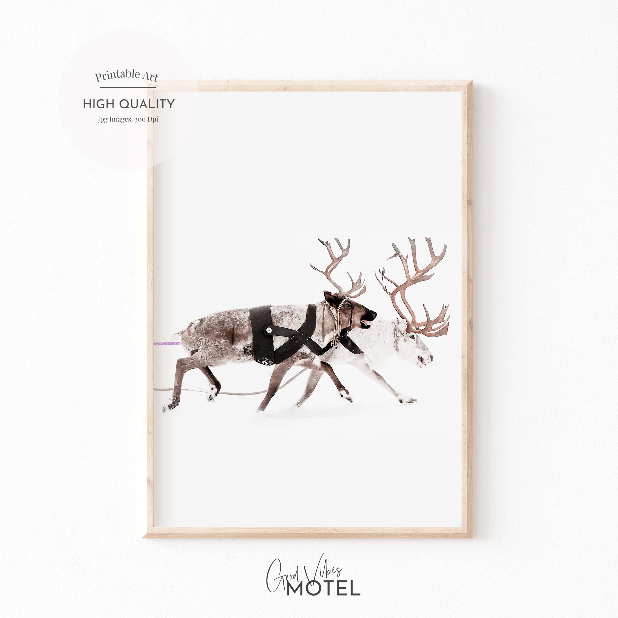 Set of 4 Christmas Santa Claus With a Sleigh Prints, Christmas ...