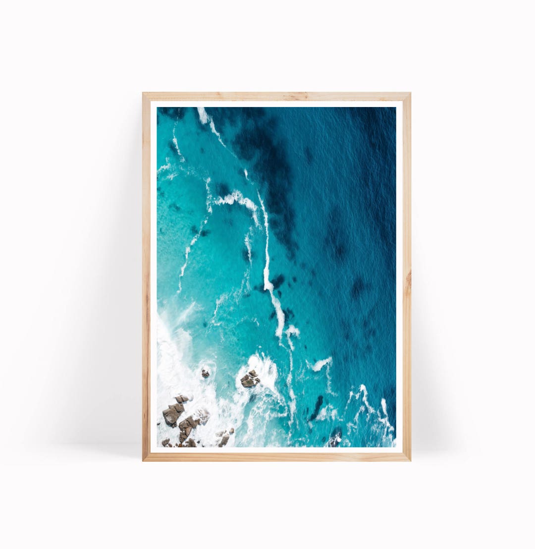 Blue Ocean Print, Ocean Wave Photography, Coastal Wall Decor, Beach ...