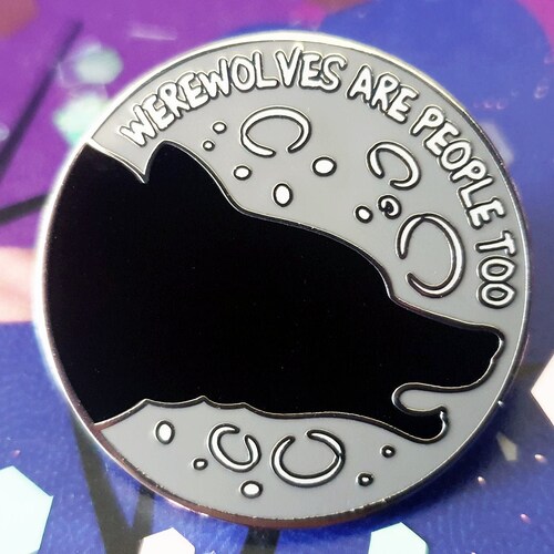 Werewolf Nerd Gold Enamel Pin Cute Nerdy Furry Wolf Blue - Etsy
