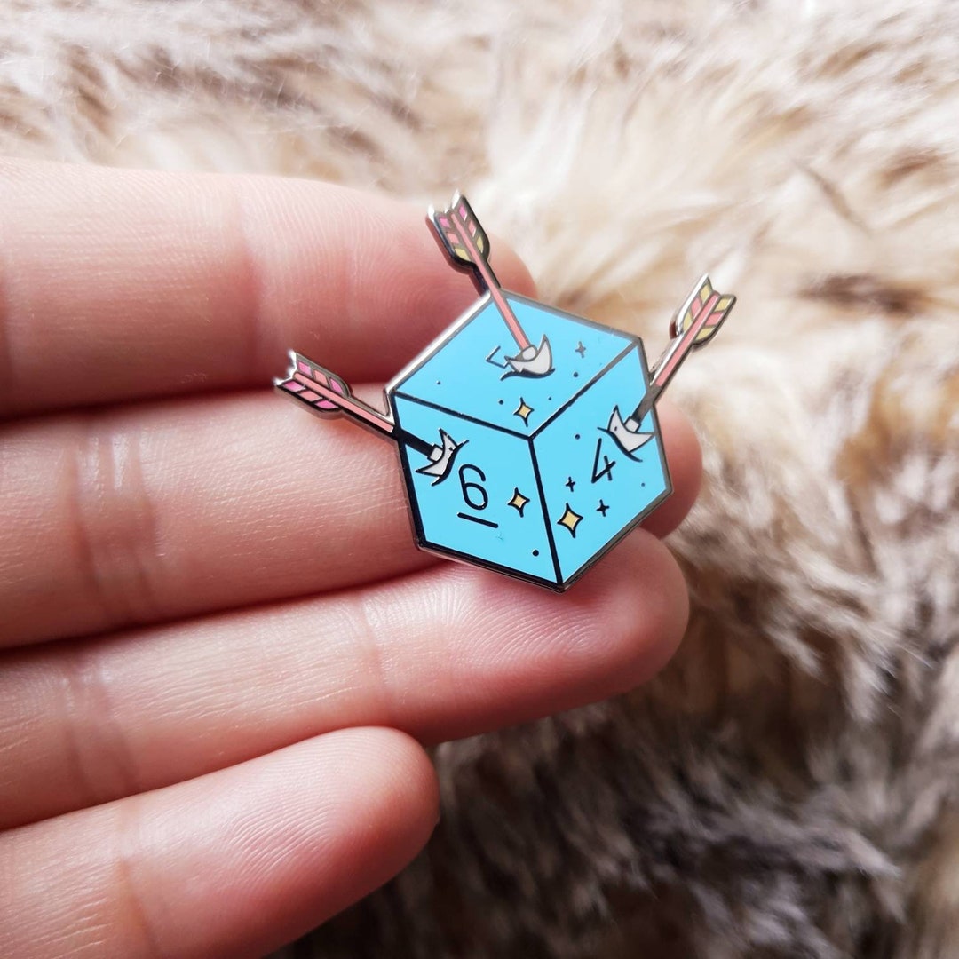 D6 Dice & Arrows Enamel Pin - Etsy