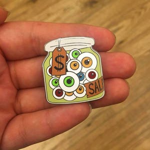 Eyeballs in A Jar Enamel Pin - Etsy