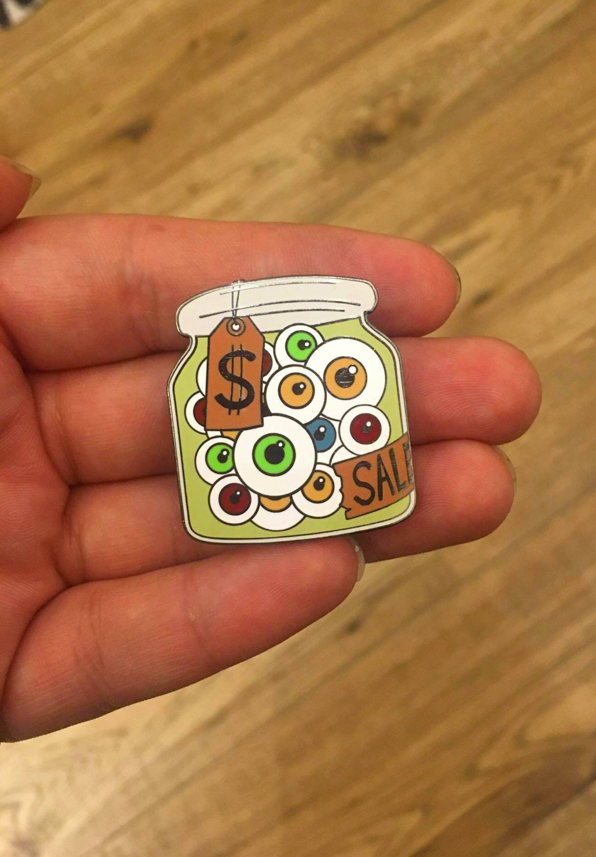 Eyeballs in A Jar Enamel Pin | Etsy