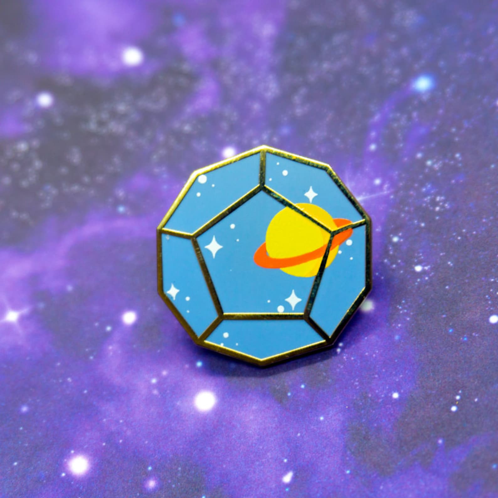 Starry Saturn D12, Gold Enamel Pin! - Etsy