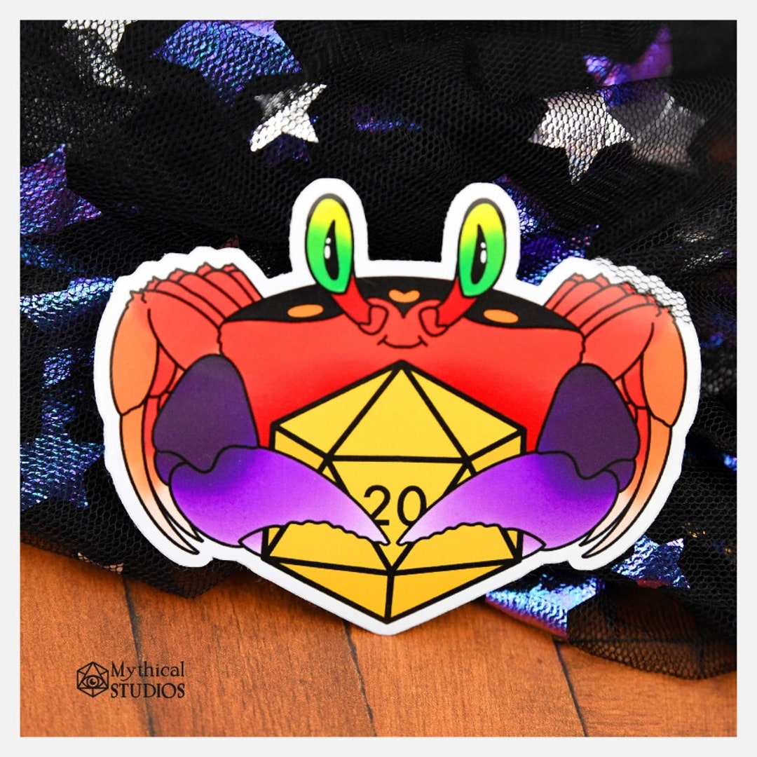Halloween Moon Crab Familiar Sticker! - Etsy