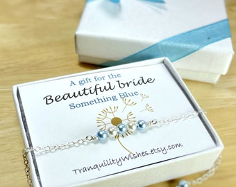 Something Blue Anklet. Something Blue Bracelet. Pearls From Swarovski ...