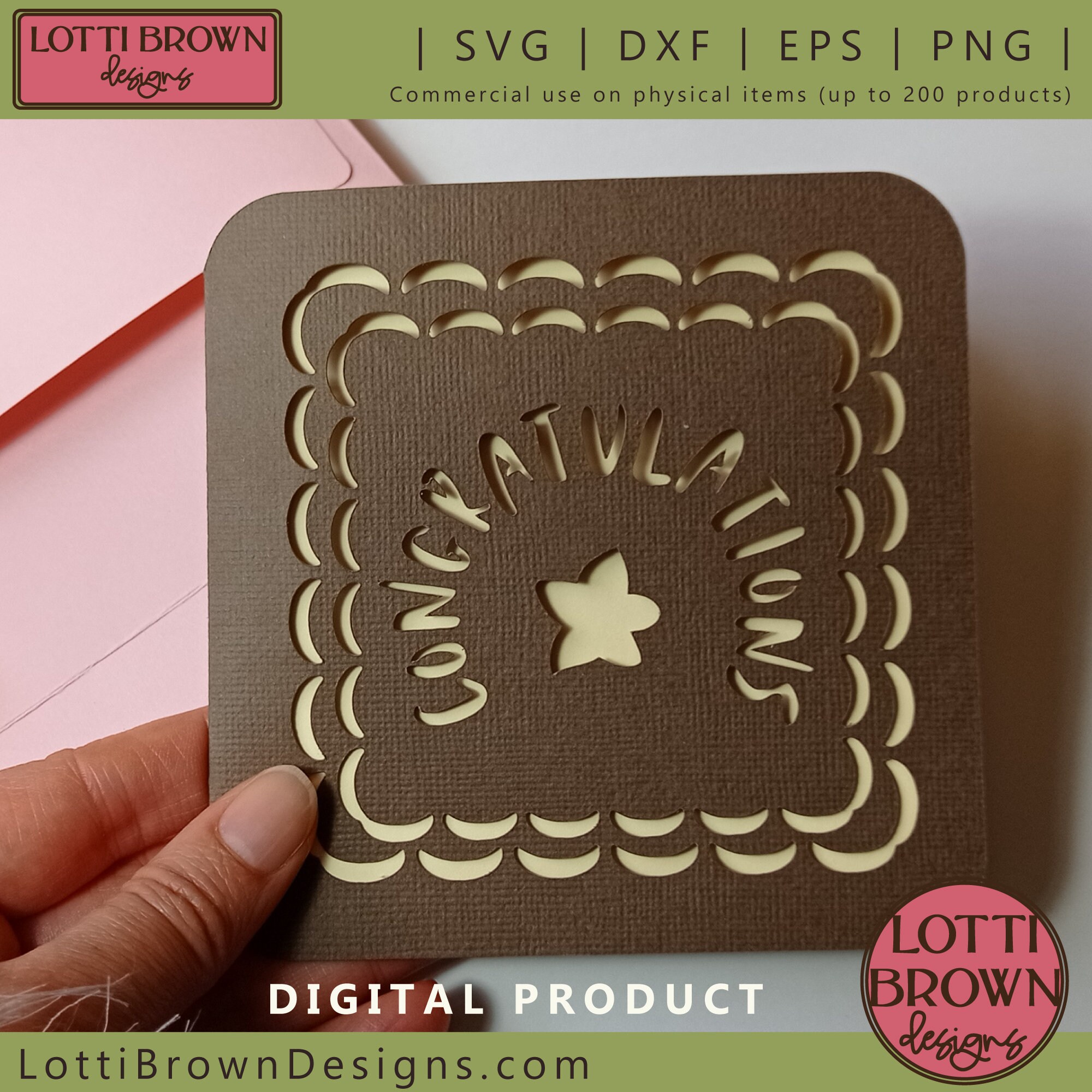 Congratulations Card SVG Congratulations Card Template - Etsy