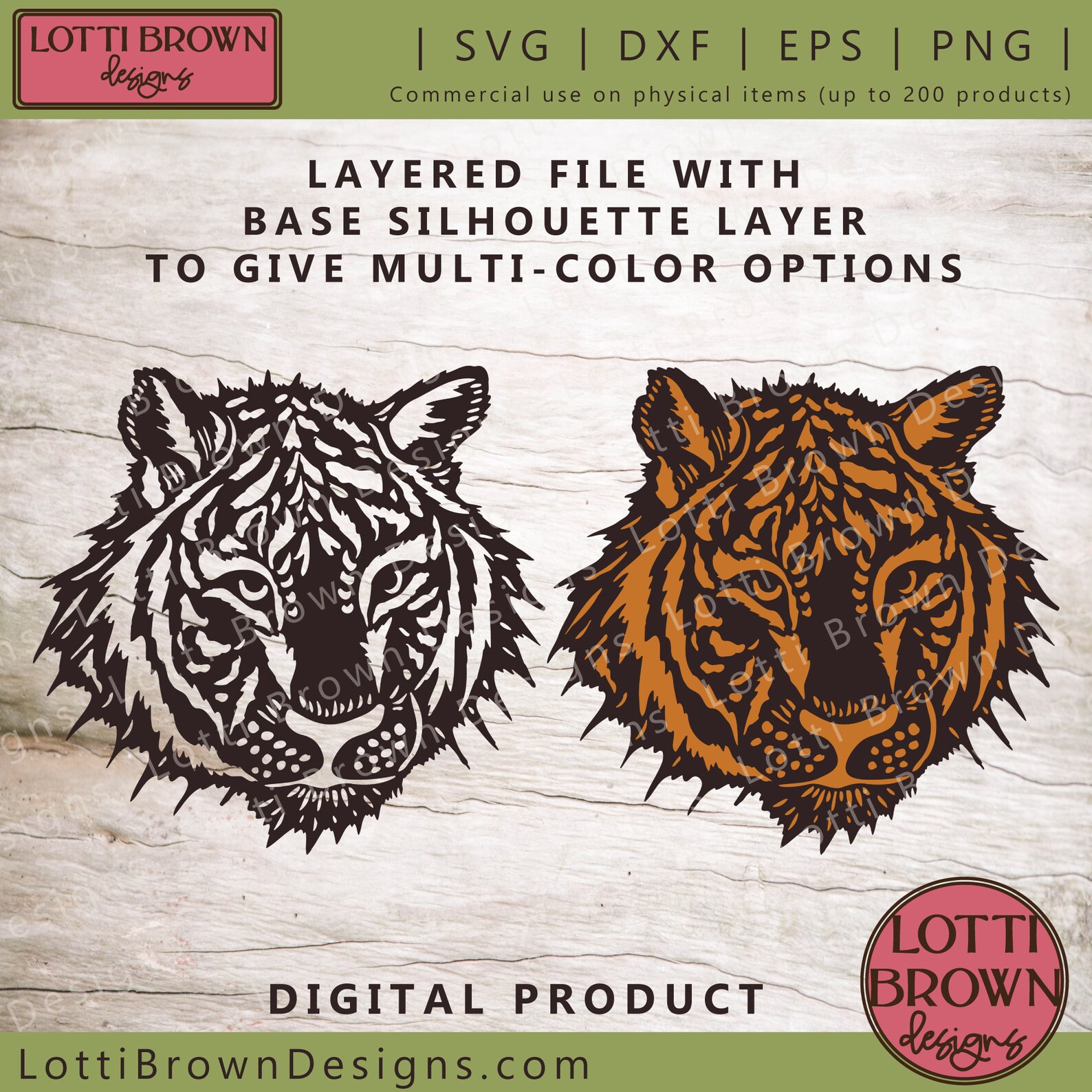 Tiger Face SVG Tiger SVG Tiger PNG Dxf Eps Cut File Year - Etsy