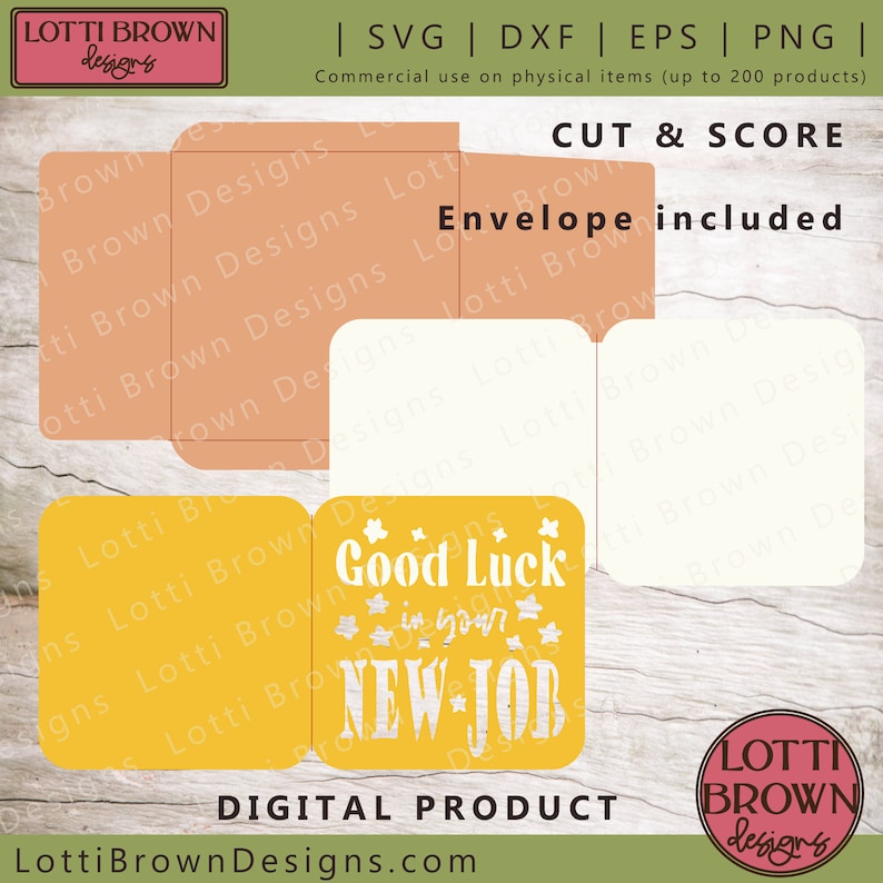 New Job Card SVG 'good Luck in Your New Job' Card - Etsy