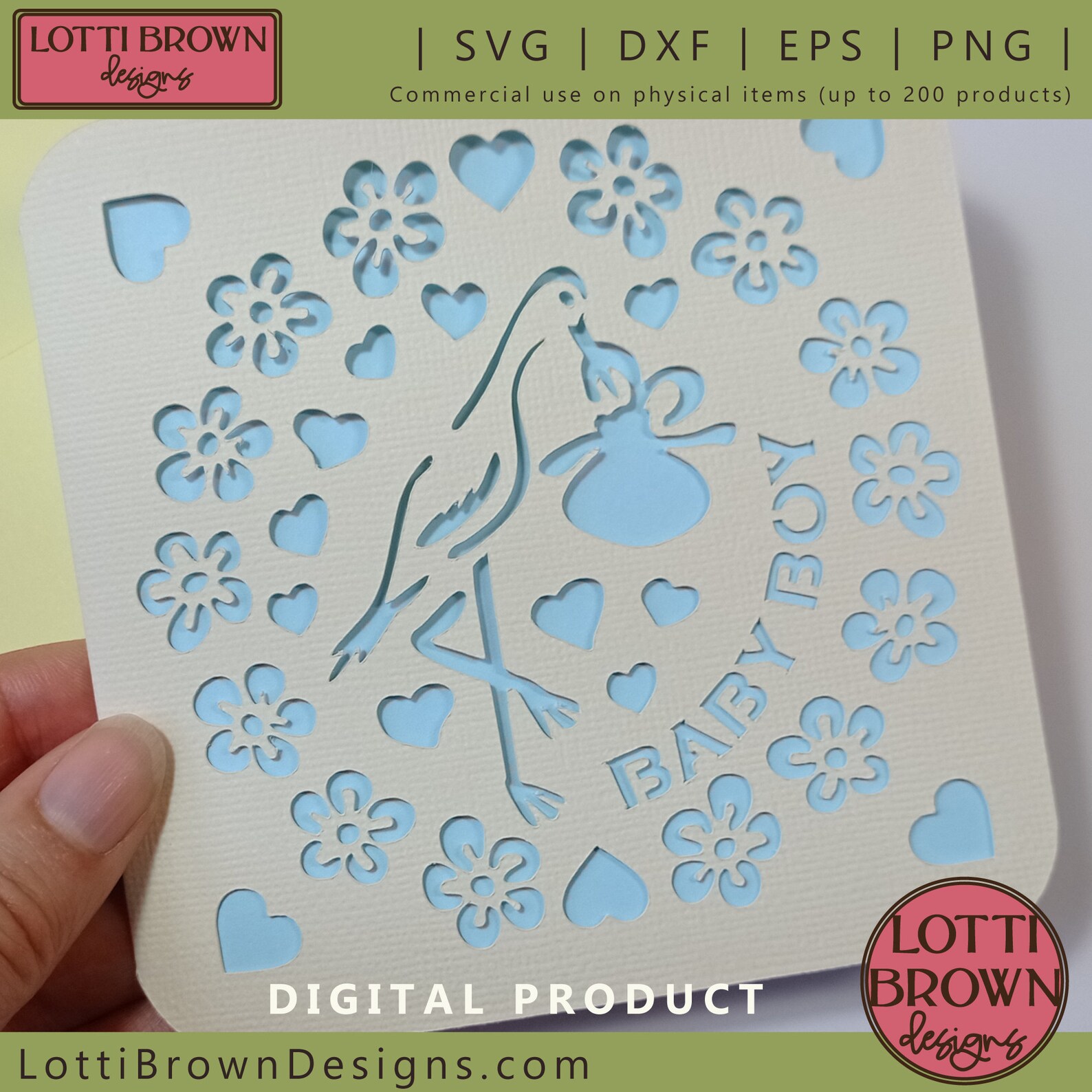 Baby Boy Card SVG New Baby Card SVG Template Svg Png Dxf - Etsy