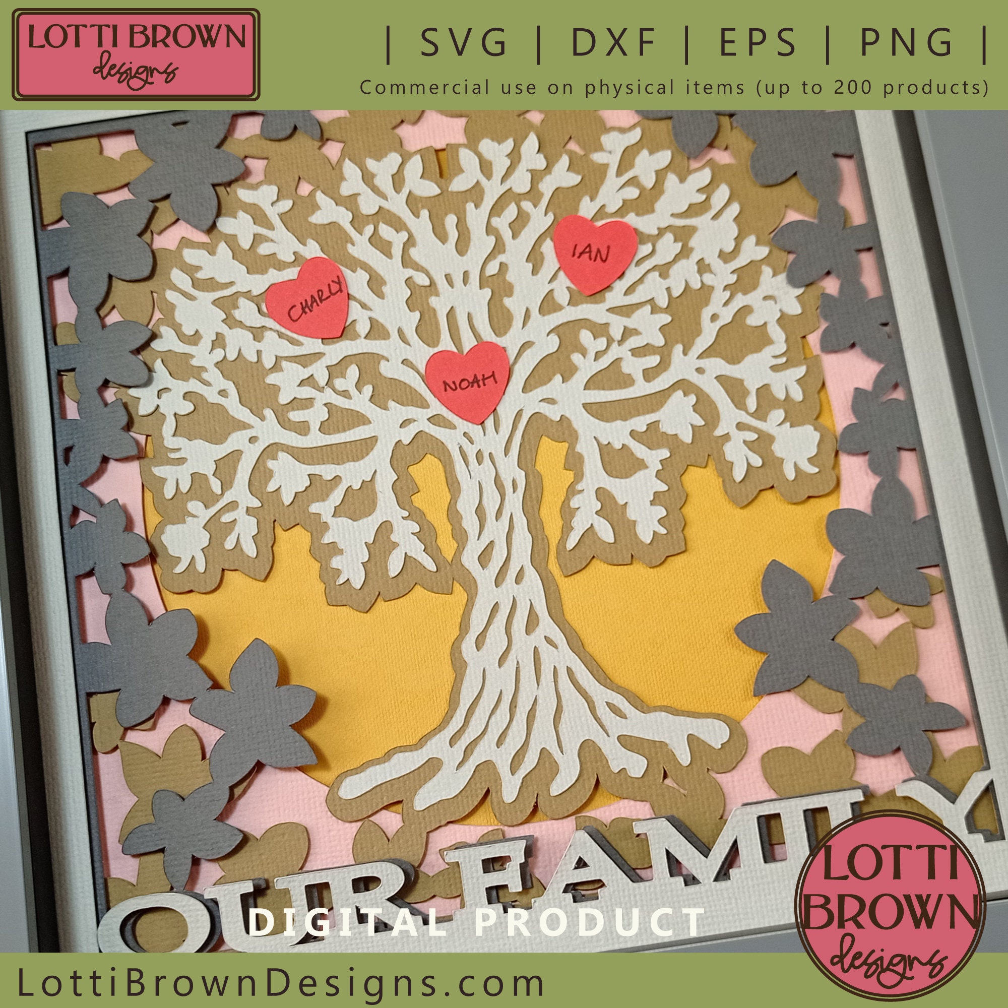 Family Tree SVG Shadow Box Template 3D SVG File Layered - Etsy UK