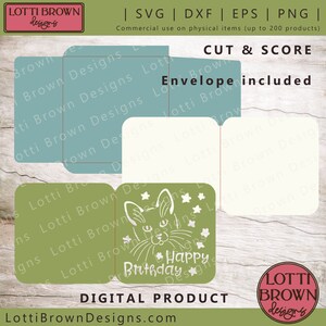 Cat Birthday Card SVG Cat Birthday Card Template Svg, Dxf, Png, Eps for ...