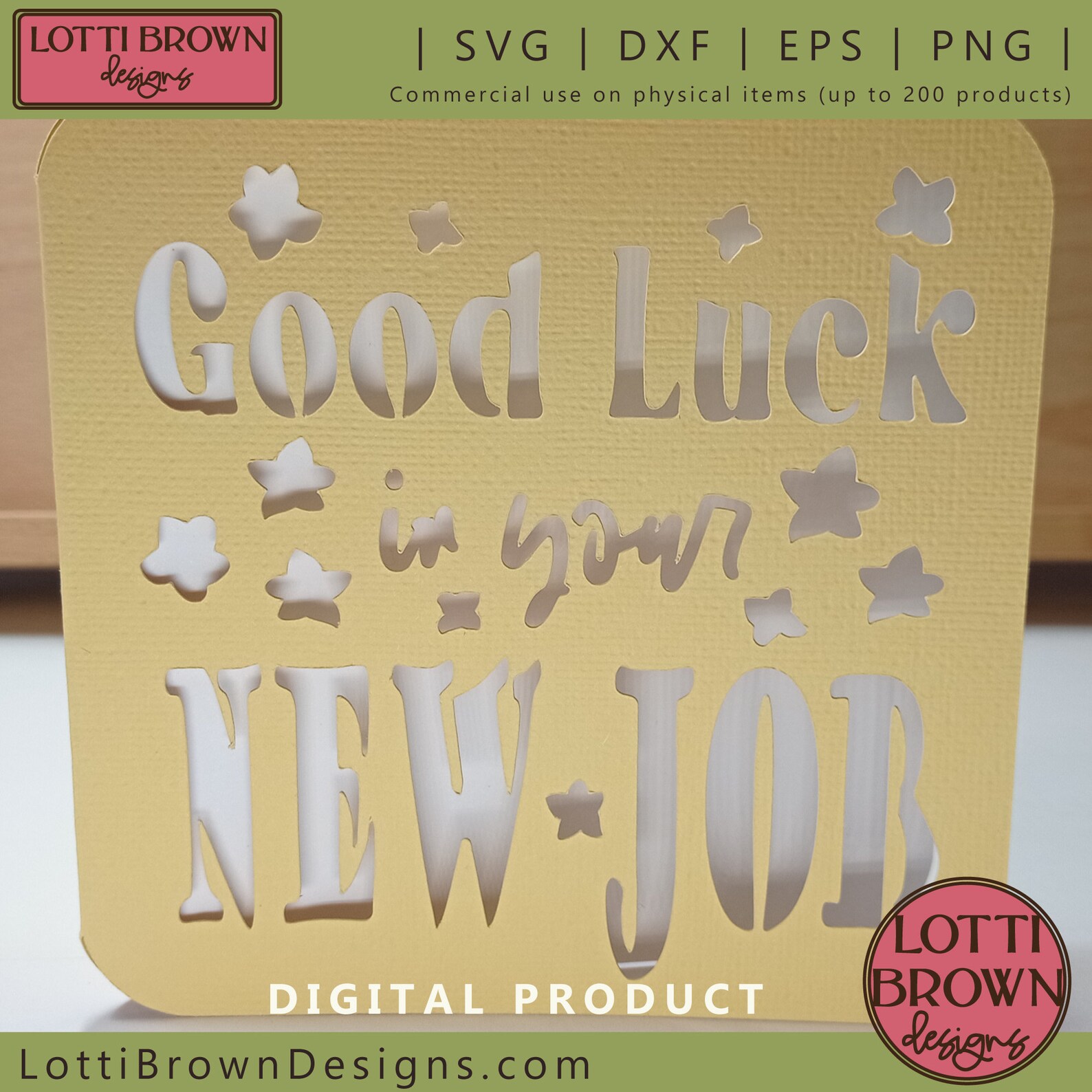 New Job Card SVG 'good Luck in Your New Job' Card - Etsy
