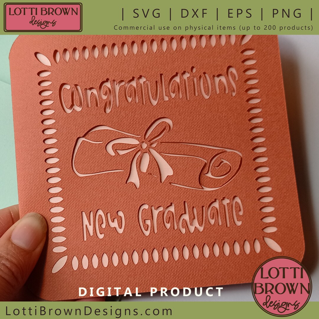 Graduation Card SVG, New Graduate Card SVG, Card Template, Papercut ...