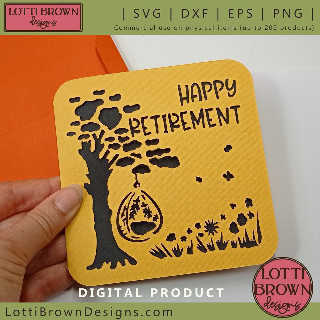 Retirement Card SVG Retirement Card Template for Cutting Machines Svg ...