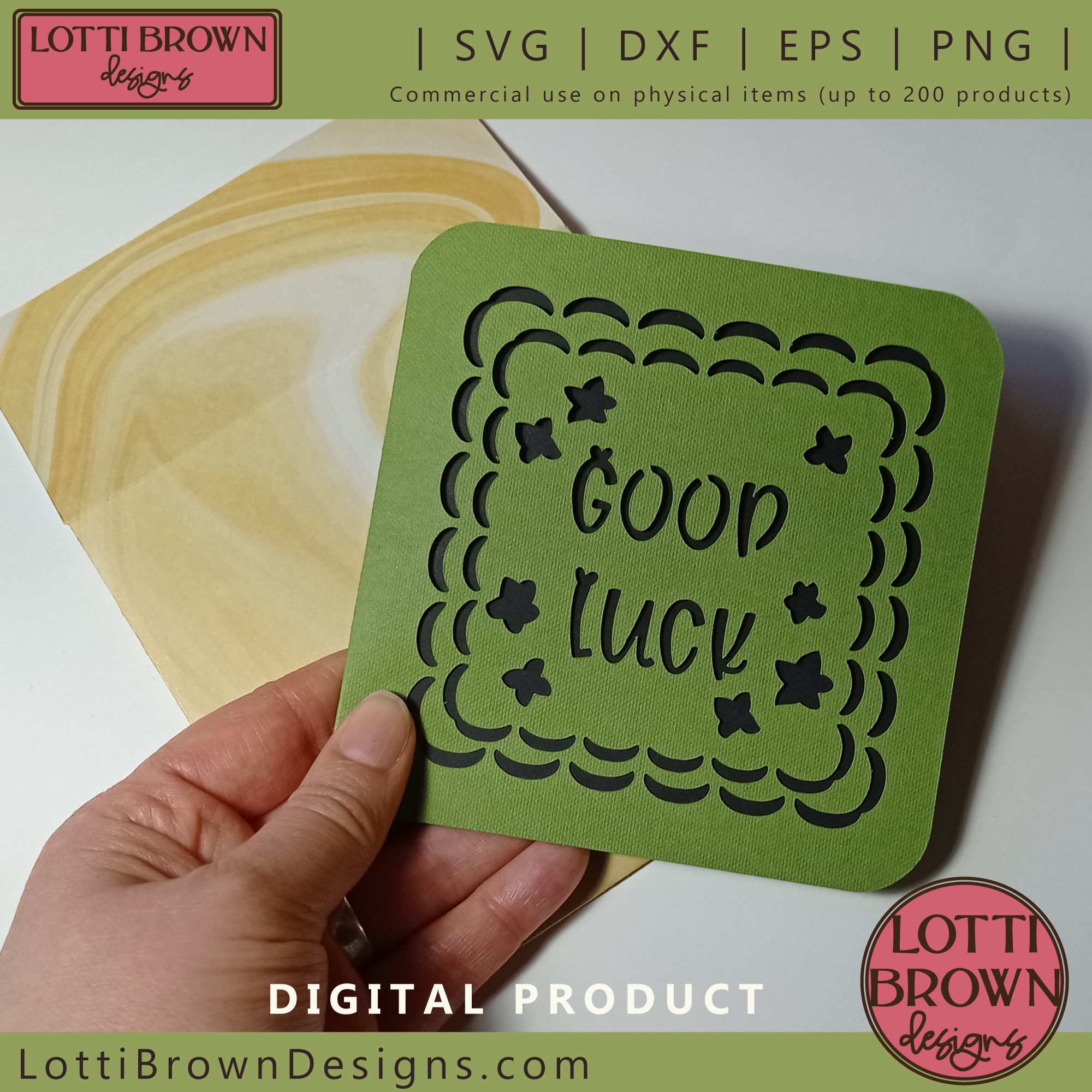 Good Luck Card SVG Good Luck Card Template Download Good - Etsy