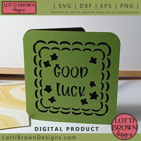 Good Luck Card SVG Good Luck Card Template Download Good - Etsy UK