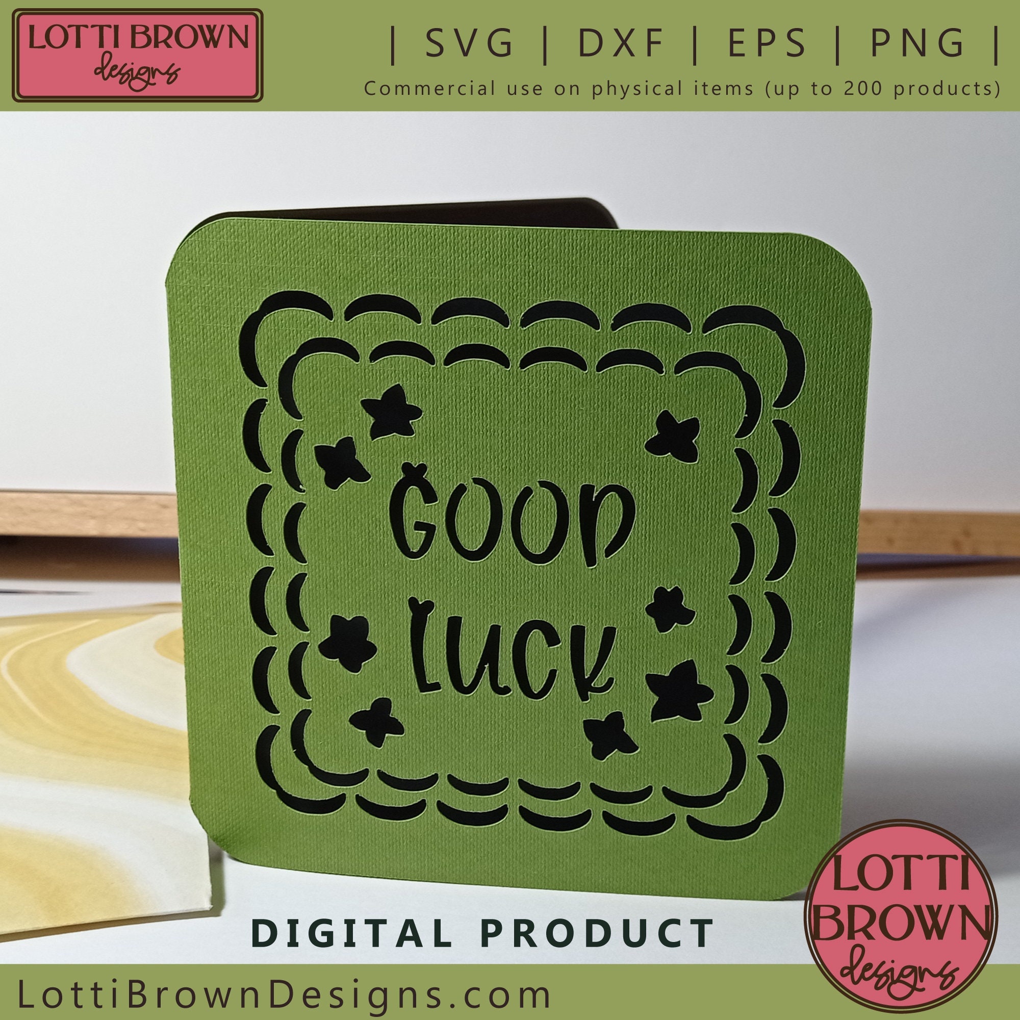 Good Luck Card SVG Good Luck Card Template Download Good - Etsy
